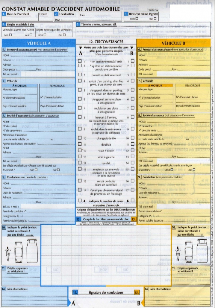 Comment remplir son constat amiable et éviter les accidents responsables